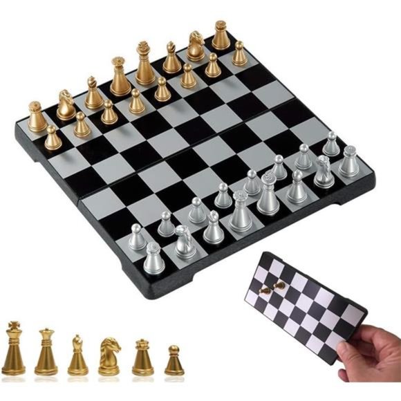 Games | Travel Magnetic Mini Chess Set65 Folding Chess Board Game ...